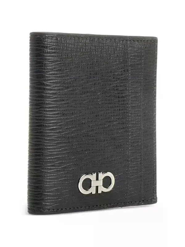 FERRAGAMO Gancini-plaque Textured-leather Card Holder
