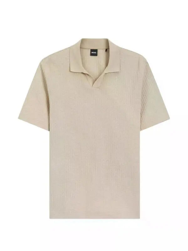 BOSS Textured Short-sleeve T-shirt - Neutrals