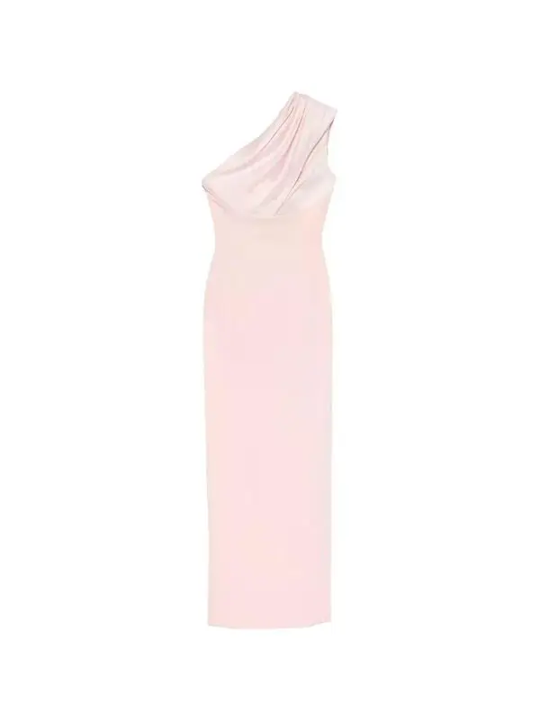 Solace London One-shoulder Draped Maxi Dress - Pink