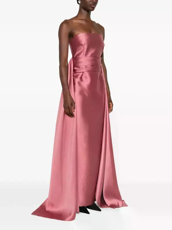 Solace London Strapless Draped Panel Maxi Dress