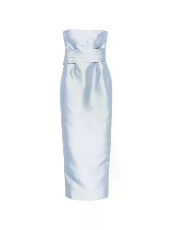 Solace London Strapless V-neck Maxi Dress - Blue