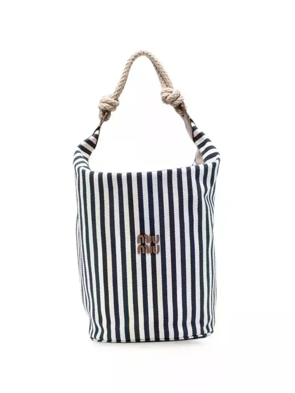 Miu Miu Striped Shoulder Bag - Blue