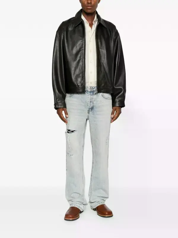 COLE BUXTON Leather Zip-up Jacket