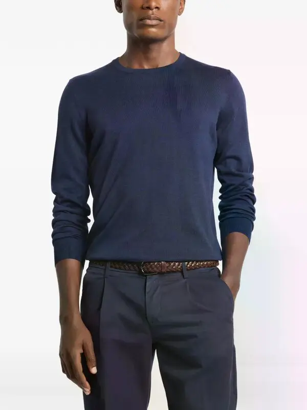 FAY Logo-embroidered Crew Neck Sweater