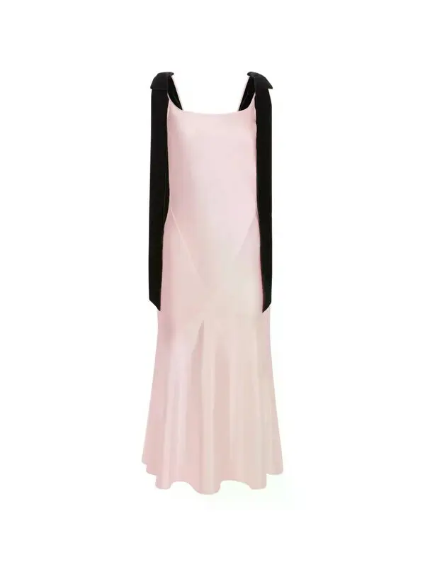 Nina Ricci Bow-detail Satin Midi Dress - Pink