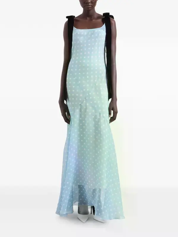 Nina Ricci Polka-dot Mermaid Maxi Dress - Blue