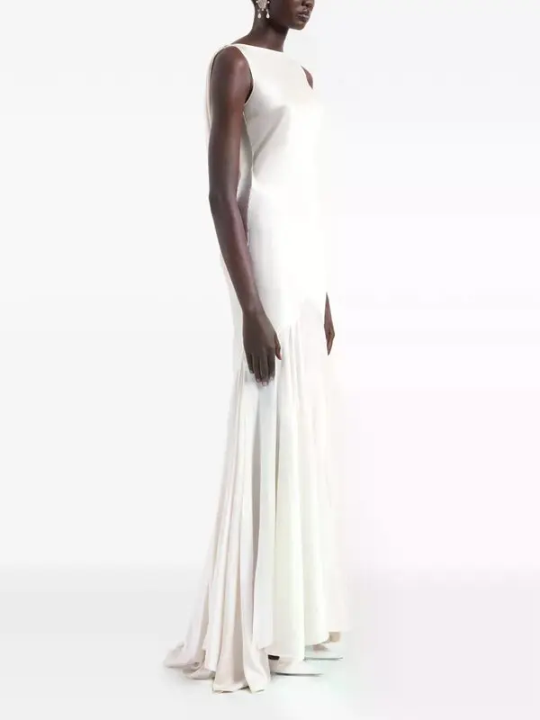 Nina Ricci Cowl Back Mermaid Maxi Dress - White