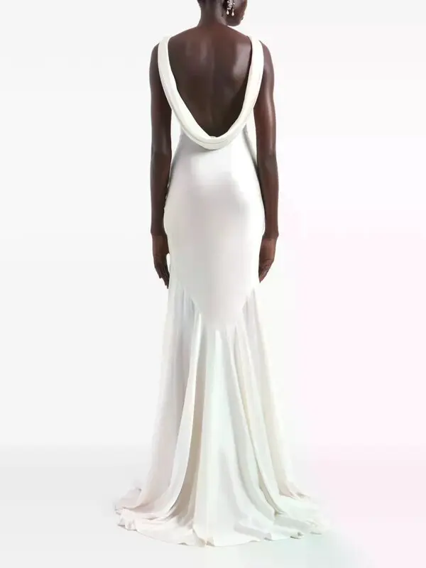 Nina Ricci Cowl Back Mermaid Maxi Dress - White