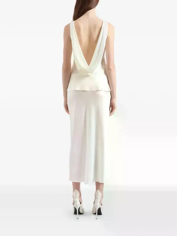 Nina Ricci Sleeveless Silk Top With Draped Back