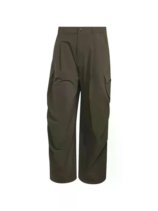 Adidas Pleated Cargo Wide Leg Trousers - Green