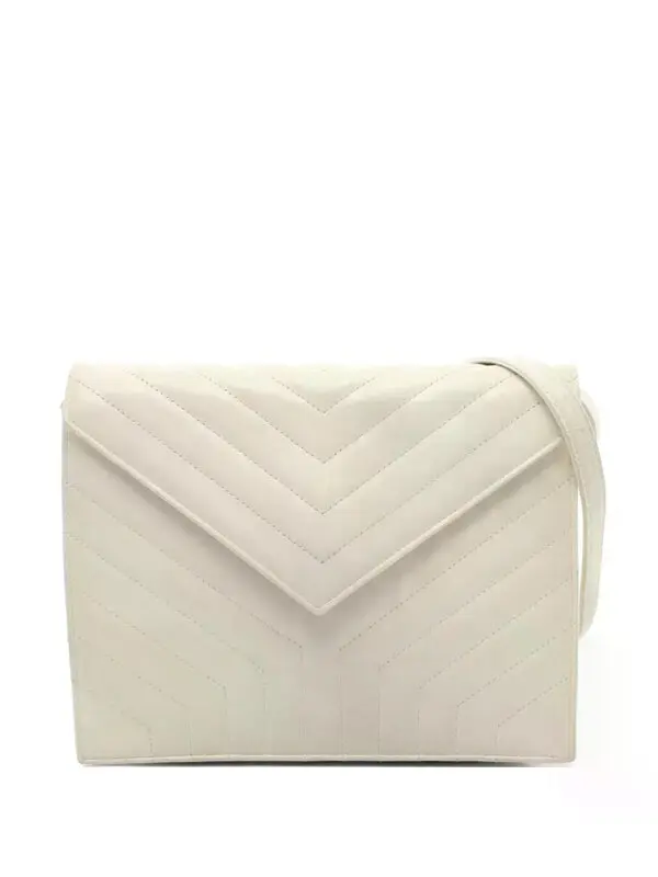 Saint Laurent Chevron-quilted Leather Shoulder Bag - Neutrals