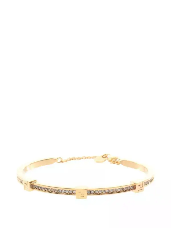 Fendi 2020s Forever Rhinestone Embellished Bracelet - Gold