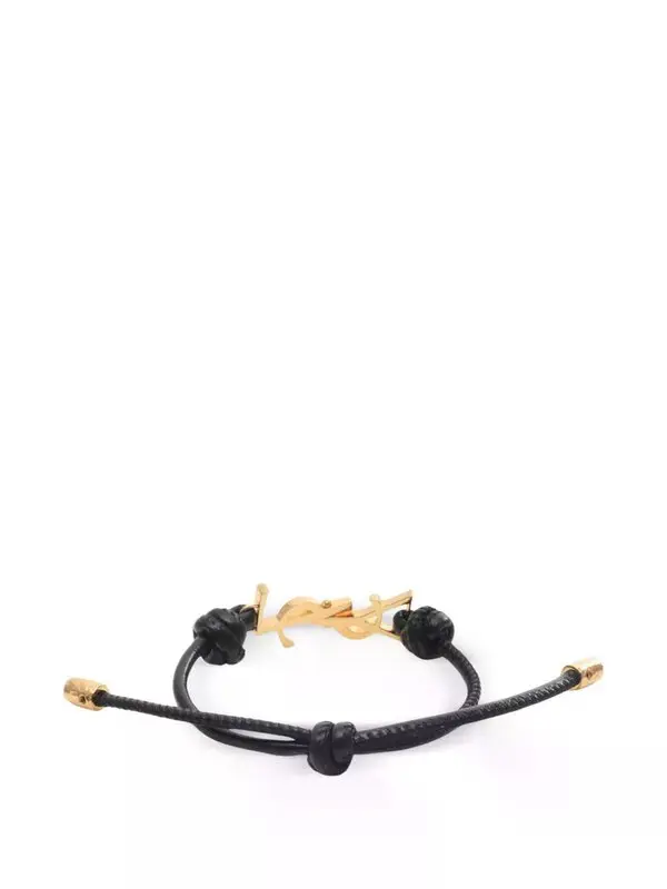 Saint Laurent 2020s Cassandre Leather Bracelet - Gold