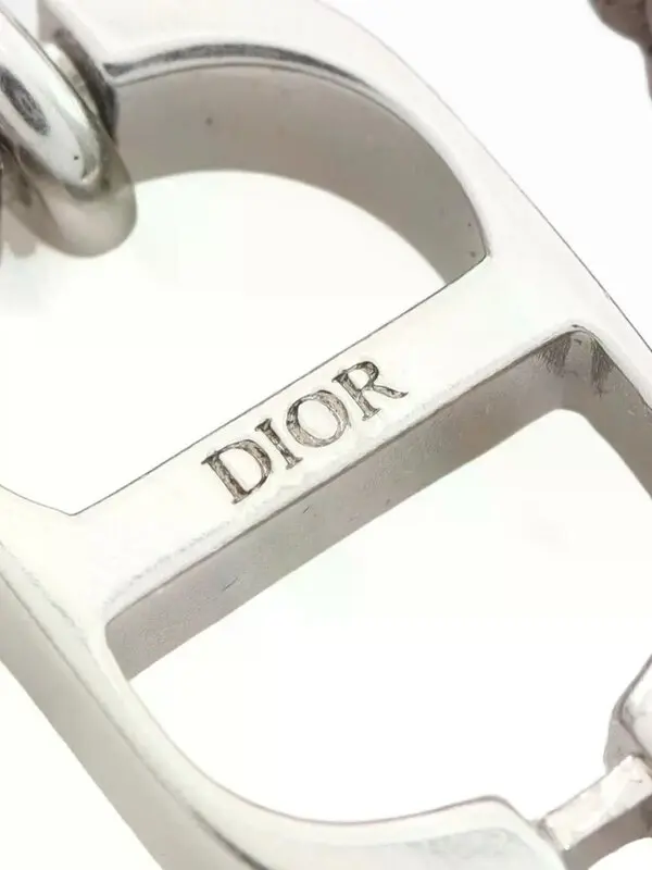 Dior Braided Leather Bracelet With Cd Icon Clasp - Silver