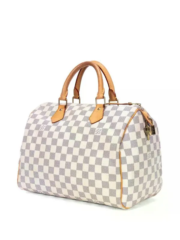 LOUIS VUITTON Speedy Damier Azur Tote Bag - White