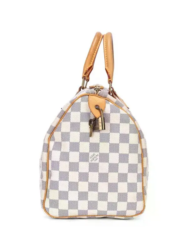 LOUIS VUITTON Speedy Damier Azur Tote Bag - White