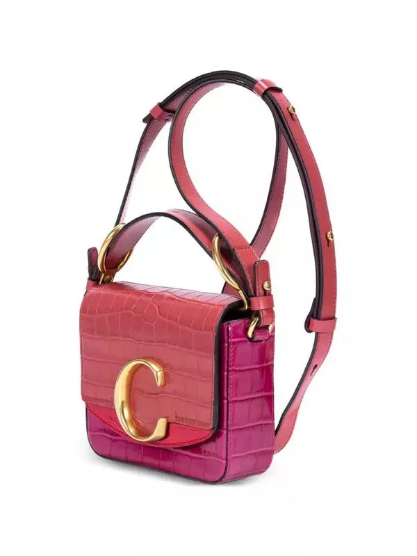 Chloé C Crocodile-effect Shoulder Bag