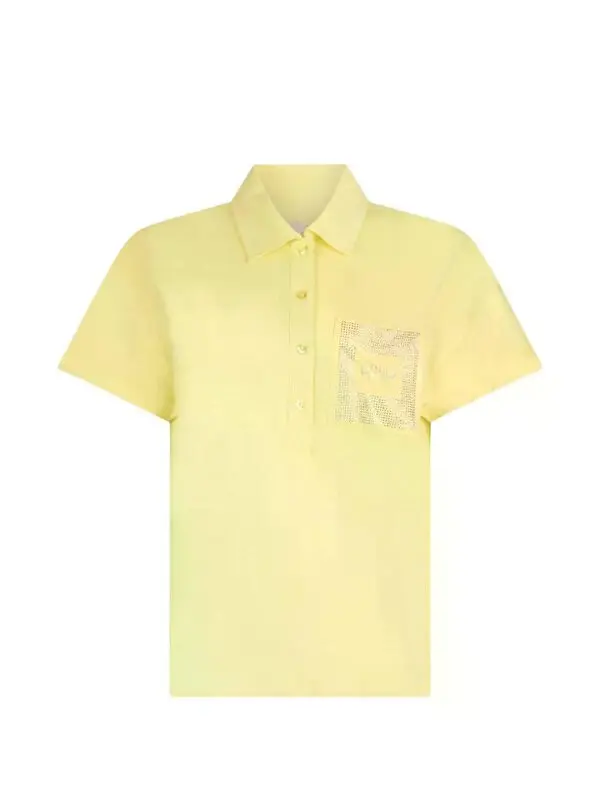 Liu Jo Embellished Pocket Polo Shirt - Yellow