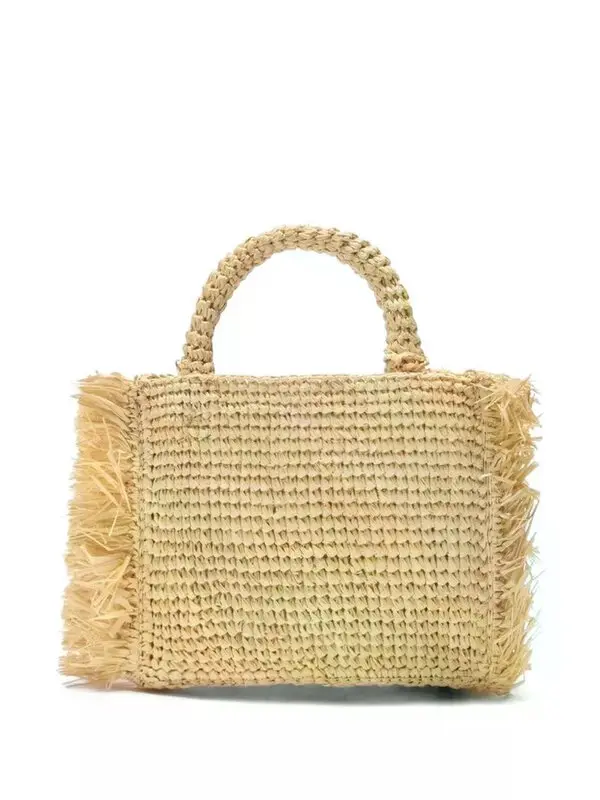 MC2 SAINT BARTH Vanity Mini Tote Bag With Fringe Detail - Neutrals