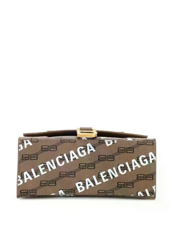 Balenciaga Hourglass Top Handle Bag Monogram Coated Canvas Small Satchel