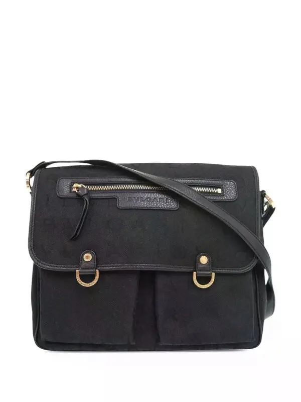 BVLGARI Logomania Canvas Messenger Bag - Black