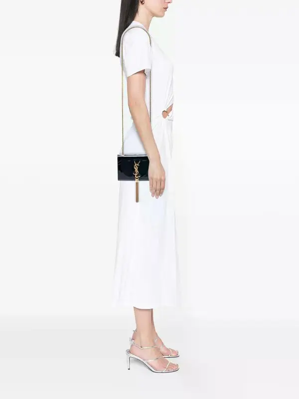 Saint Laurent Patent Monogram Kate Tassel Crossbody Bag - Black