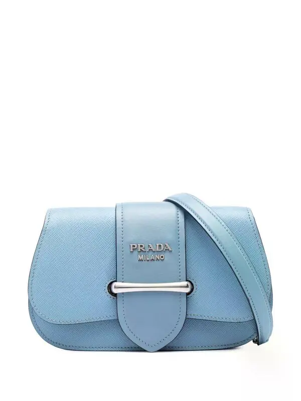 Prada Saffiano Leather Sidonie Mini Crossbody Bag - Blue
