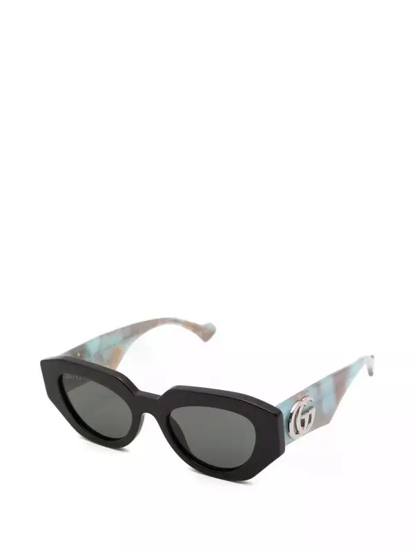 Gucci Double G Geometric Frame Sunglasses
