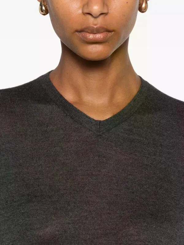 THE ROW V-neck Long-sleeve Sweater