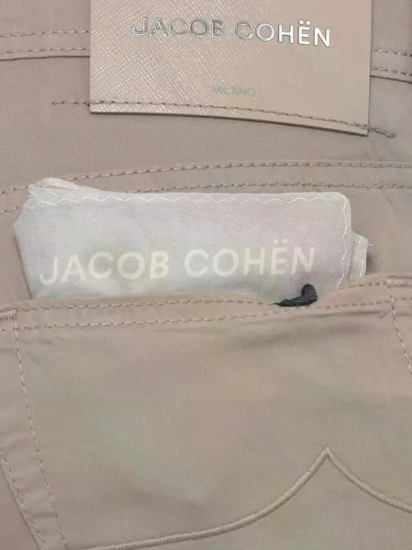 Jacob Cohen Logo-patch Slim-fit Trousers - Neutrals