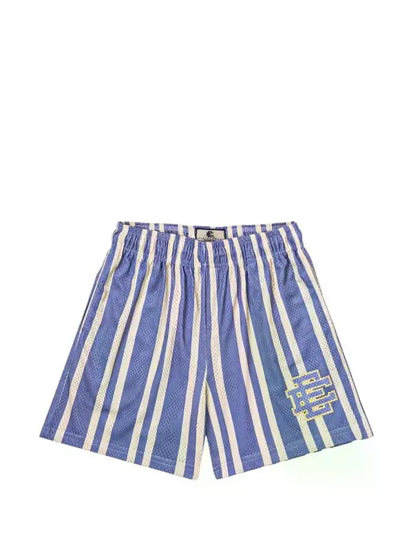 ERIC EMANUEL Vertical Stripe Mesh Shorts - Blue