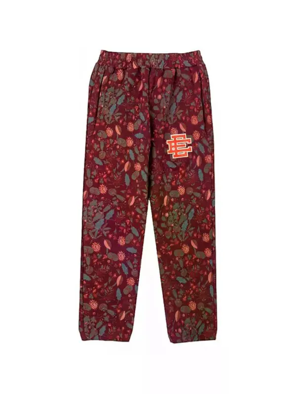 ERIC EMANUEL Floral-print Logo-patch Track Pants - Red