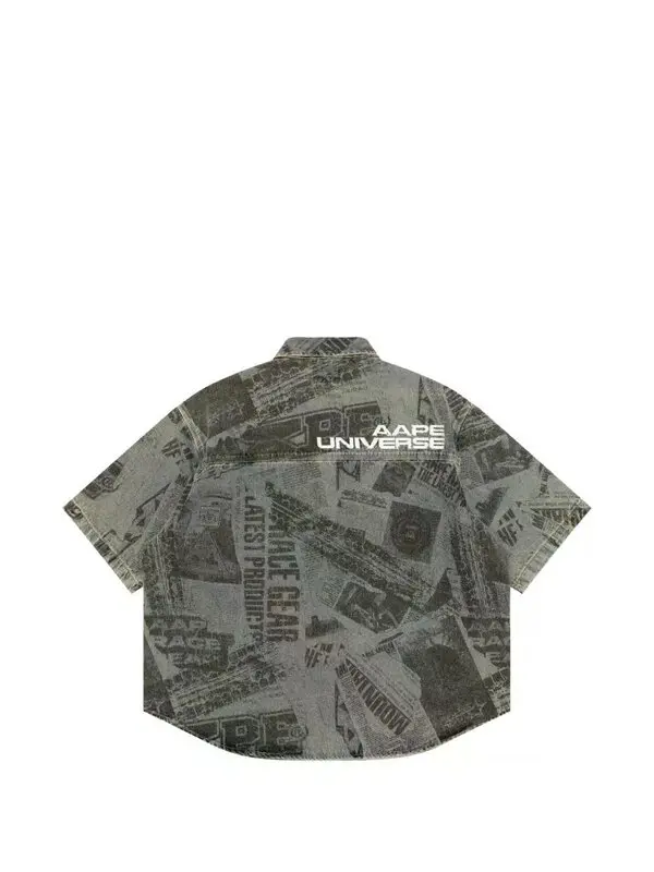 AAPE BY *A BATHING APE Moonface-print Shirt - Blue