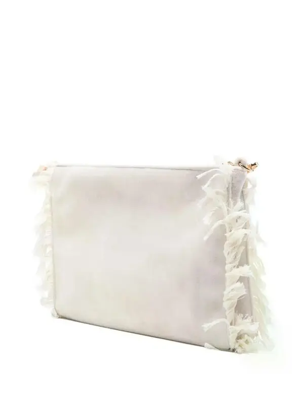 MARC ELLIS Buby Calypso Fringed Logo-embroidered Clutch Bag