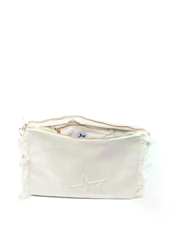MARC ELLIS Buby Calypso Fringed Logo-embroidered Clutch Bag