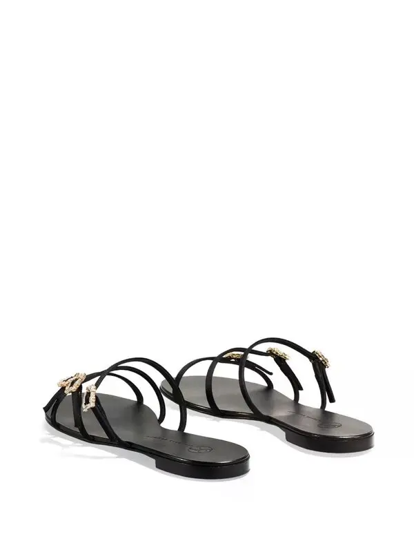 TEMPERLEY LONDON Eclipse Flat Sandals - Black