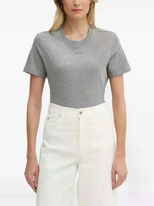 Karl Lagerfeld Embroidered Logo T-shirt - Grey
