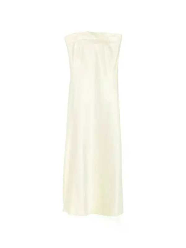 Leen Mougrhabi Strapless Oversized Bow Maxi Dress - Neutrals