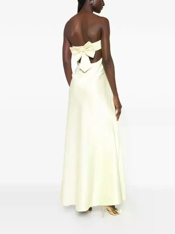 Leen Mougrhabi Strapless Oversized Bow Maxi Dress