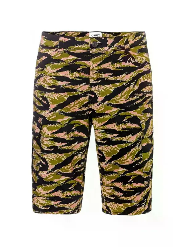 Oakley Camouflage Print Cargo Shorts - Green