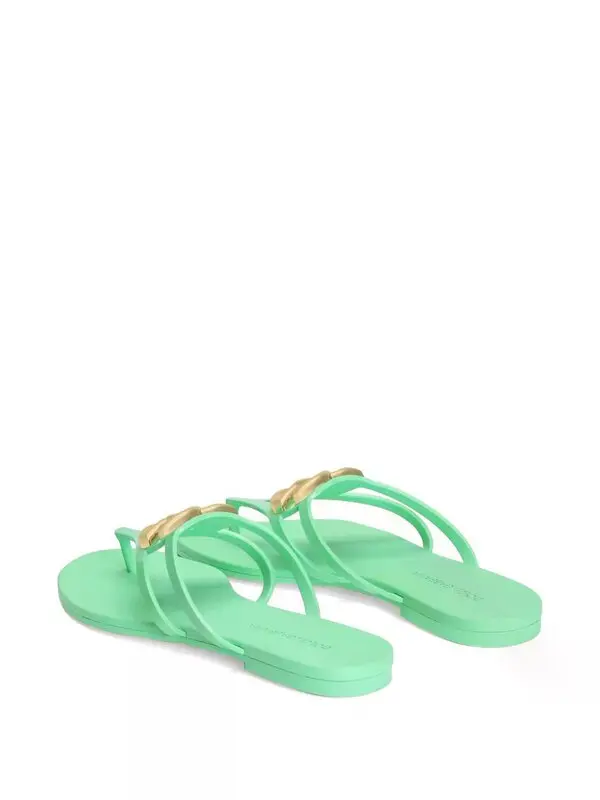 Dolce & Gabbana Rubber Flip Flops With Dg Logo Detailing - Green