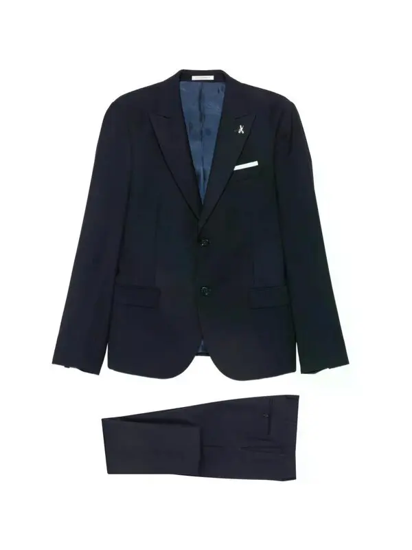 DANIELE ALESSANDRINI Textured Single-breasted Suit - Blue