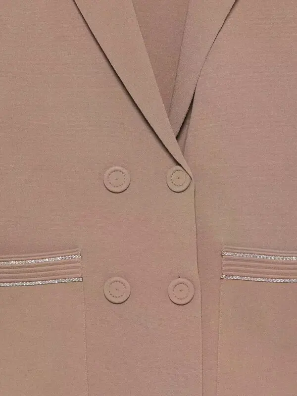 D.exterior Double-breasted Embellished Blazer