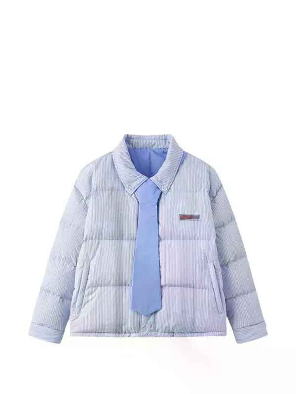 SSSTUFFF Reversible Pinstripe Puffer Jacket