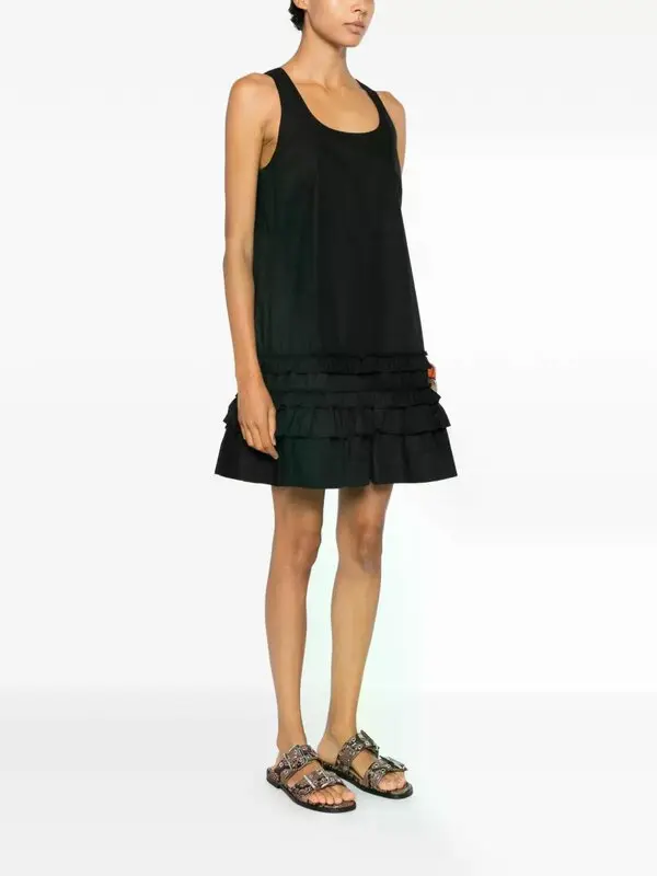 GANNI Ruffled Tie-fastening Dress