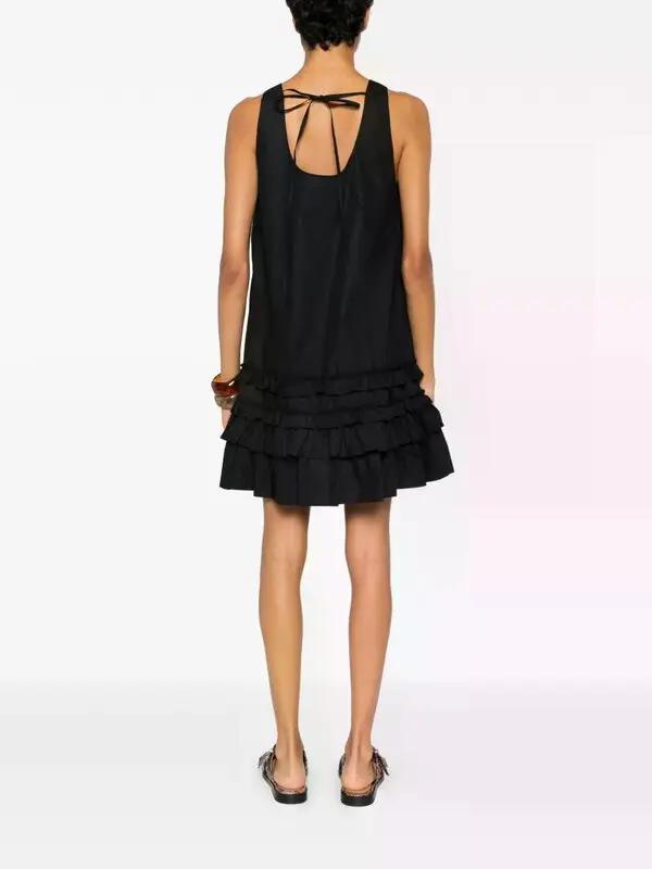 GANNI Ruffled Tie-fastening Dress