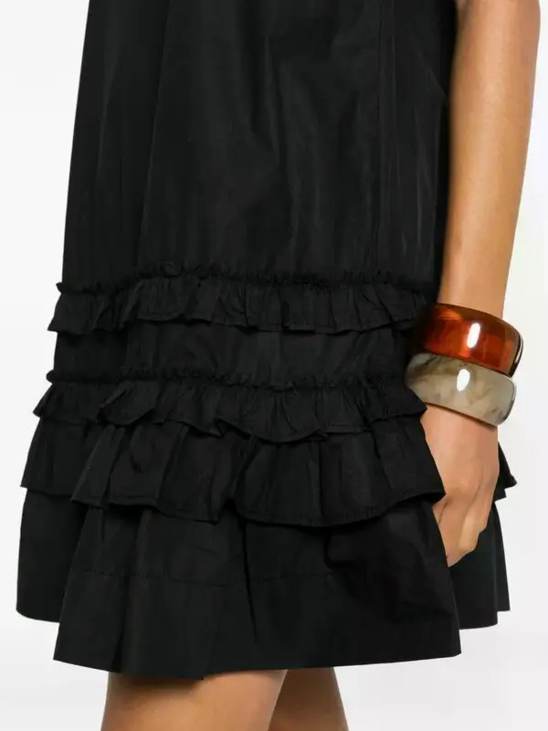 GANNI Ruffled Tie-fastening Dress