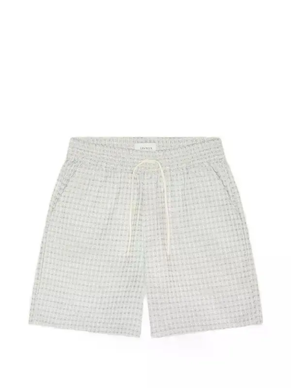 LES DEUX Checkered Pattern Drawstring Shorts - Grey