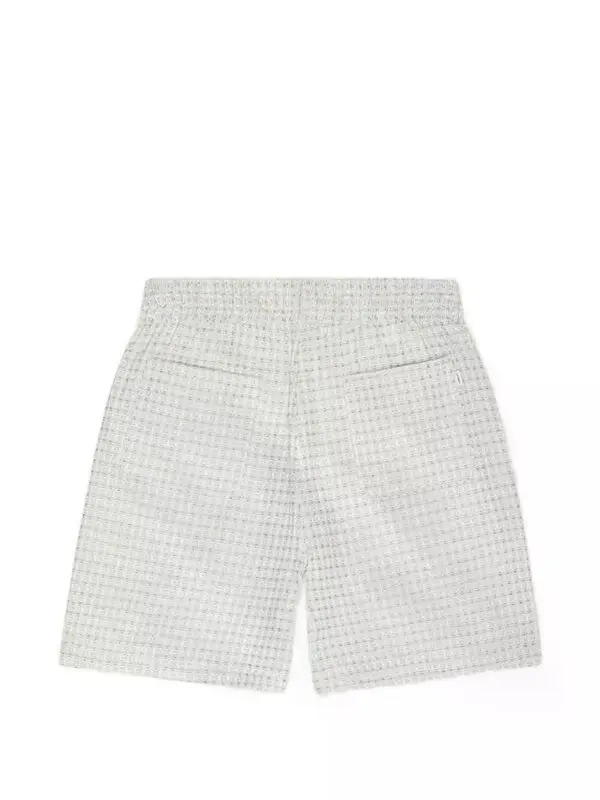 LES DEUX Checkered Pattern Drawstring Shorts - Grey