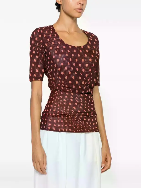 Stella McCartney Polka-dot Ruched Top - Brown